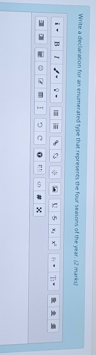 Write a declaration for an enumerated type that | Chegg.com