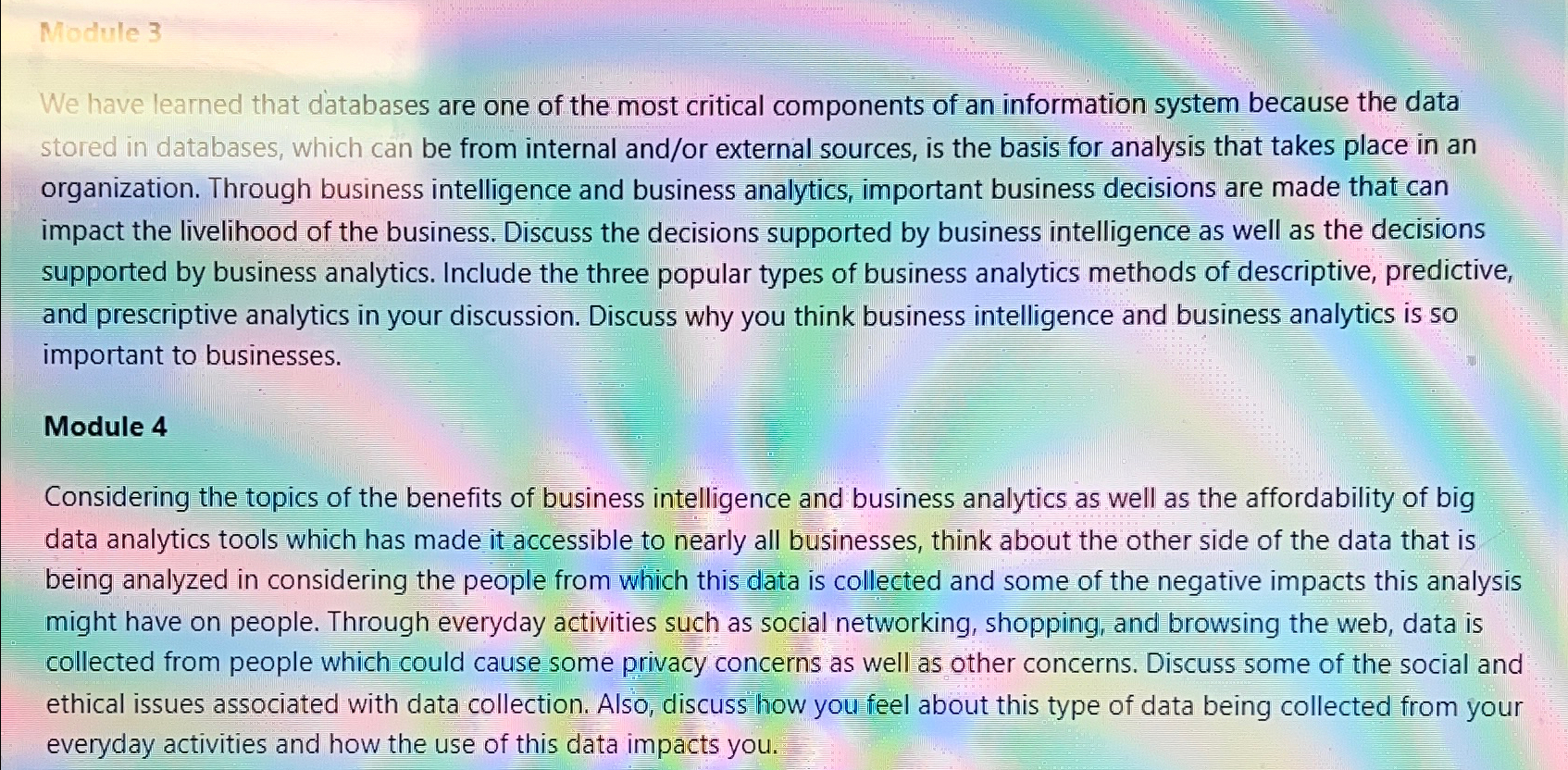 Solved We have learned that databases are one of the most | Chegg.com