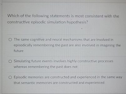 Solved Which of the following statements is most consistent | Chegg.com