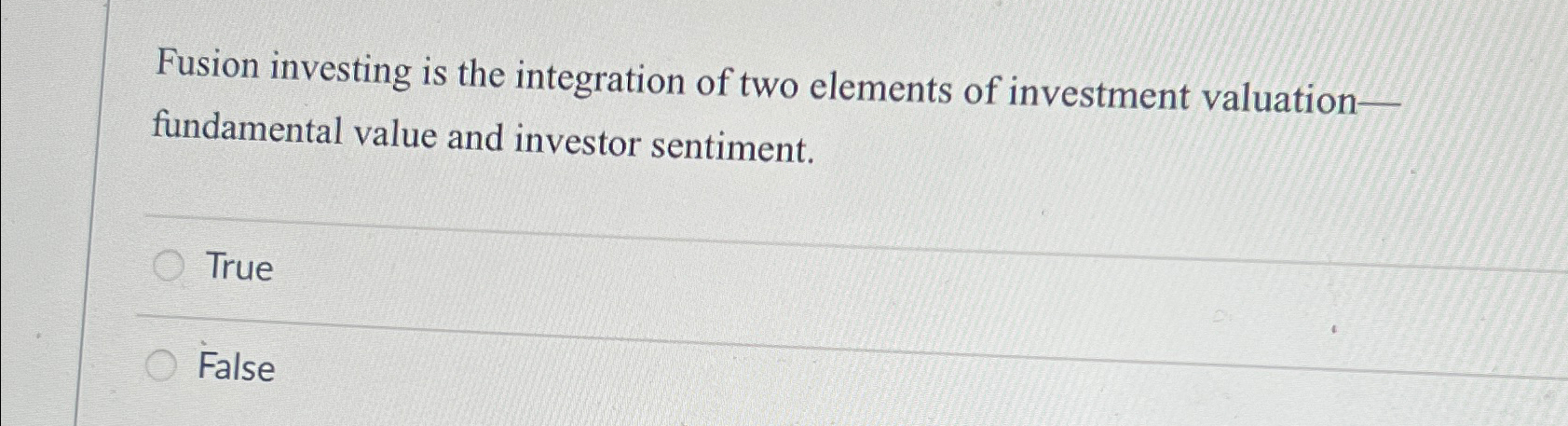 Solved Fusion investing is the integration of two elements | Chegg.com
