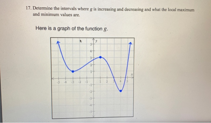 Solved 17. Determine the intervals where g is increasing and | Chegg.com