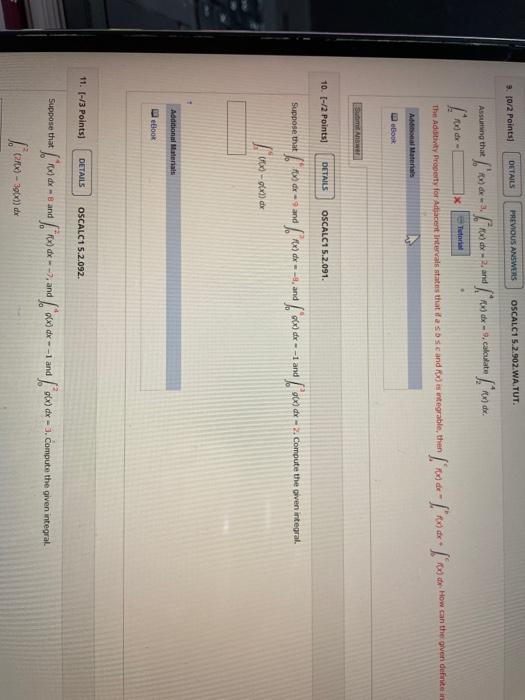 Solved 5. 10/2 Points) DETAILS PREVIOUS ANSWERS OSCALC1 | Chegg.com Solved 5. 10/2 Points) DETAILS PREVIOUS ANSWERS OSCALC1 | Chegg.com