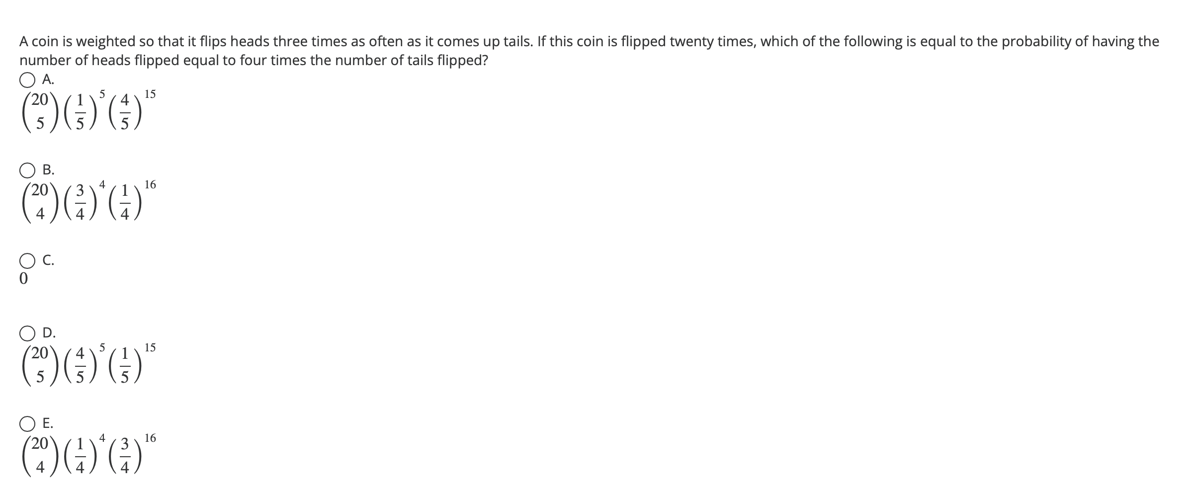 Solved A coin is weighted so that it flips heads three times | Chegg.com