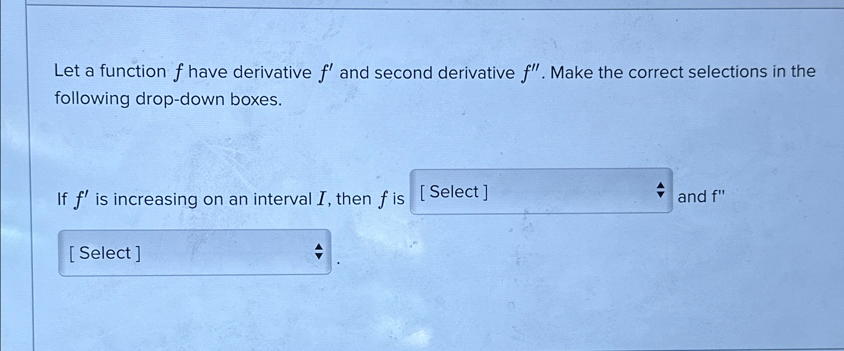 Solved Let a function f ﻿have derivative f' ﻿and second | Chegg.com