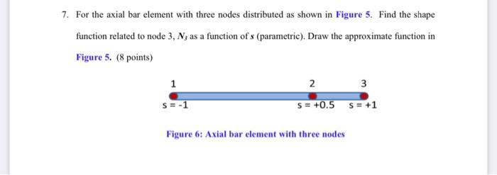Solved 7. For the axial bar element with three nodes | Chegg.com