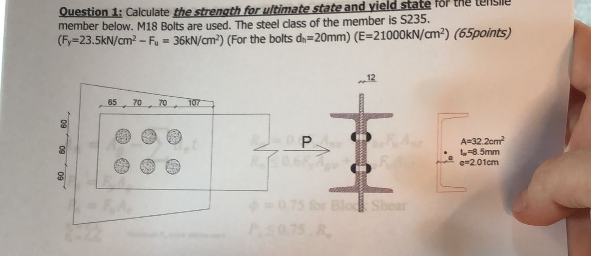 Solved Question 1; Calculate the strength for ultimate state | Chegg.com