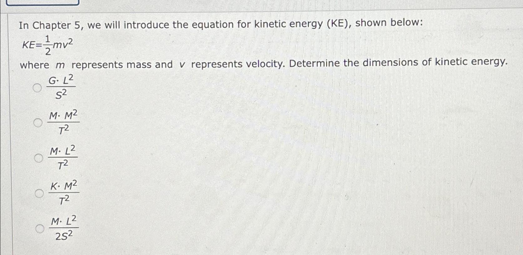 Solved In Chapter 5, ﻿we will introduce the equation for | Chegg.com