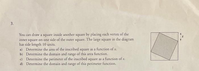 Solved You can draw a square inside another square by | Chegg.com