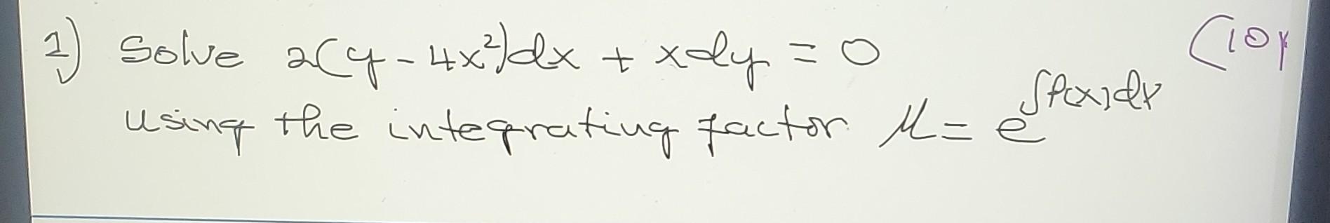 Solved please answer the solution using the integrating | Chegg.com