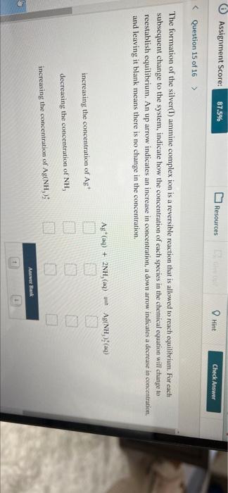 Solved Assignment Score: 87.5% Resources Hint Check Answer