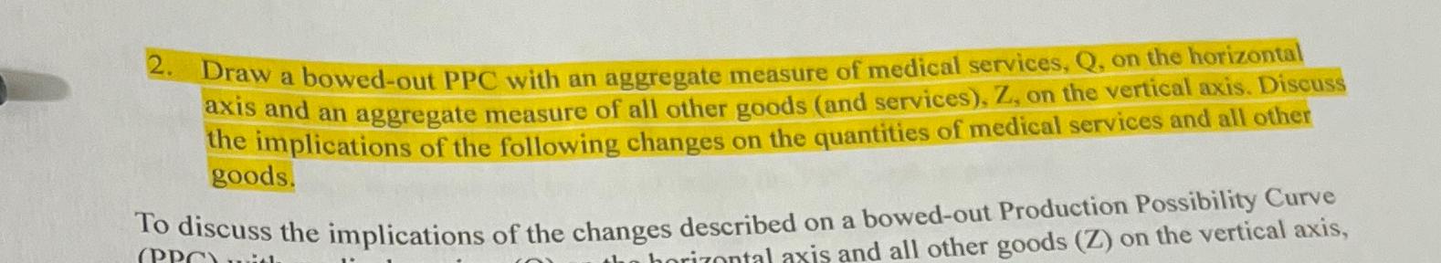 Solved Draw a bowed-out PPC with an aggregate measure of | Chegg.com