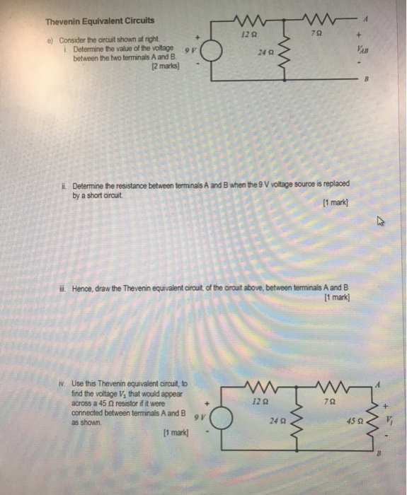 Solved [20 marks] Question 1 Circuits a) Consider the | Chegg.com