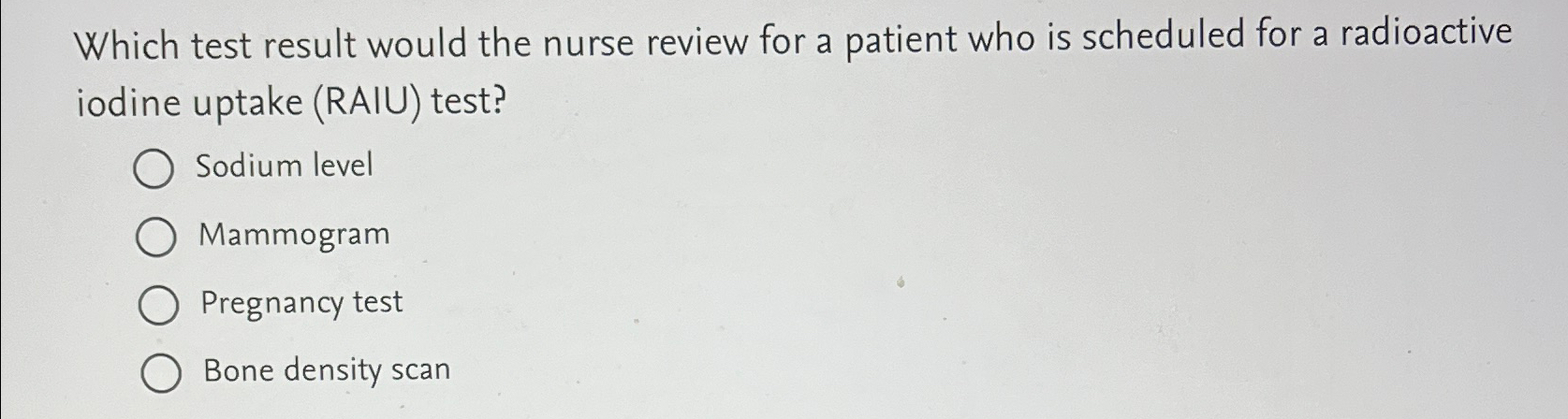 Solved Which test result would the nurse review for a | Chegg.com