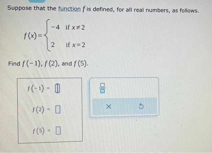 Solved Suppose that the function f is defined, for all real | Chegg.com