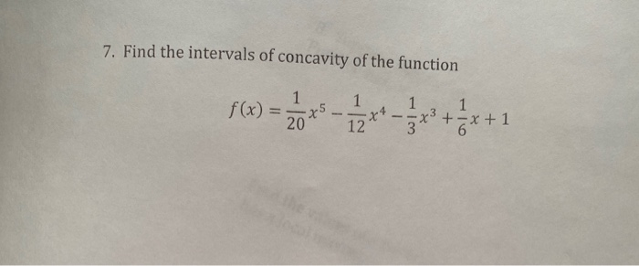 Solved 7. Find the intervals of concavity of the function | Chegg.com