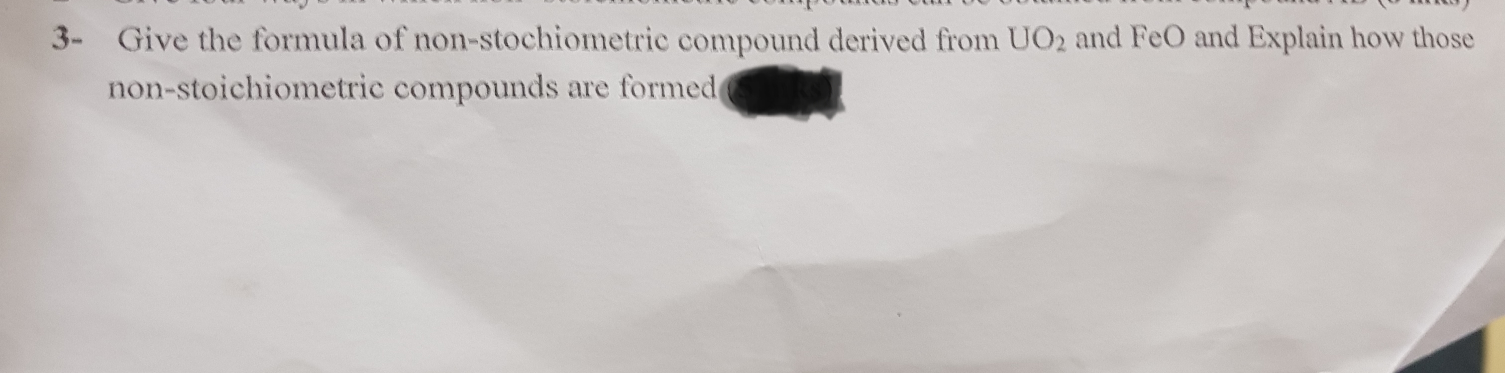 Solved 3- ﻿Give the formula of non-stochiometric compound | Chegg.com