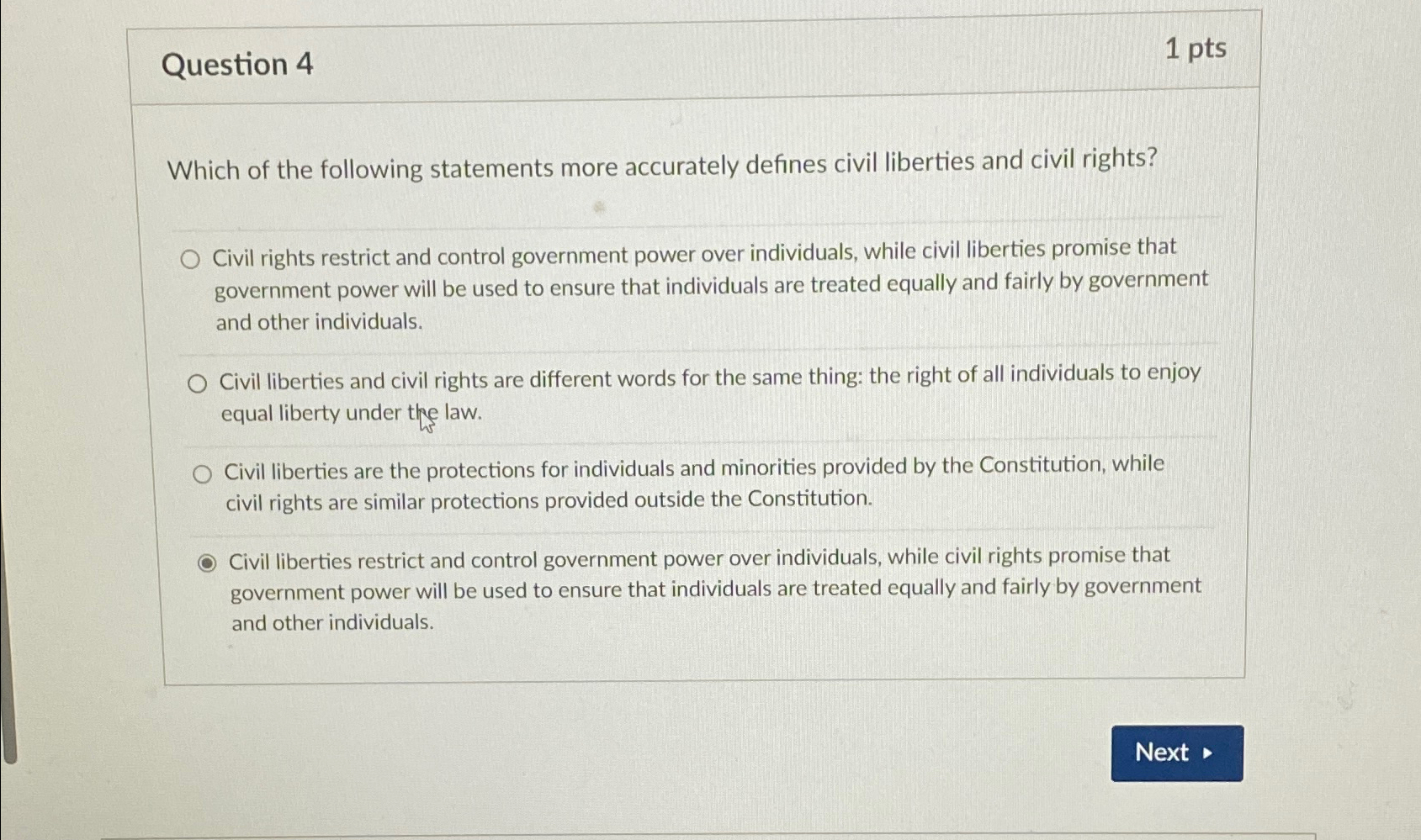 Solved Question 41 ﻿ptsWhich of the following statements | Chegg.com