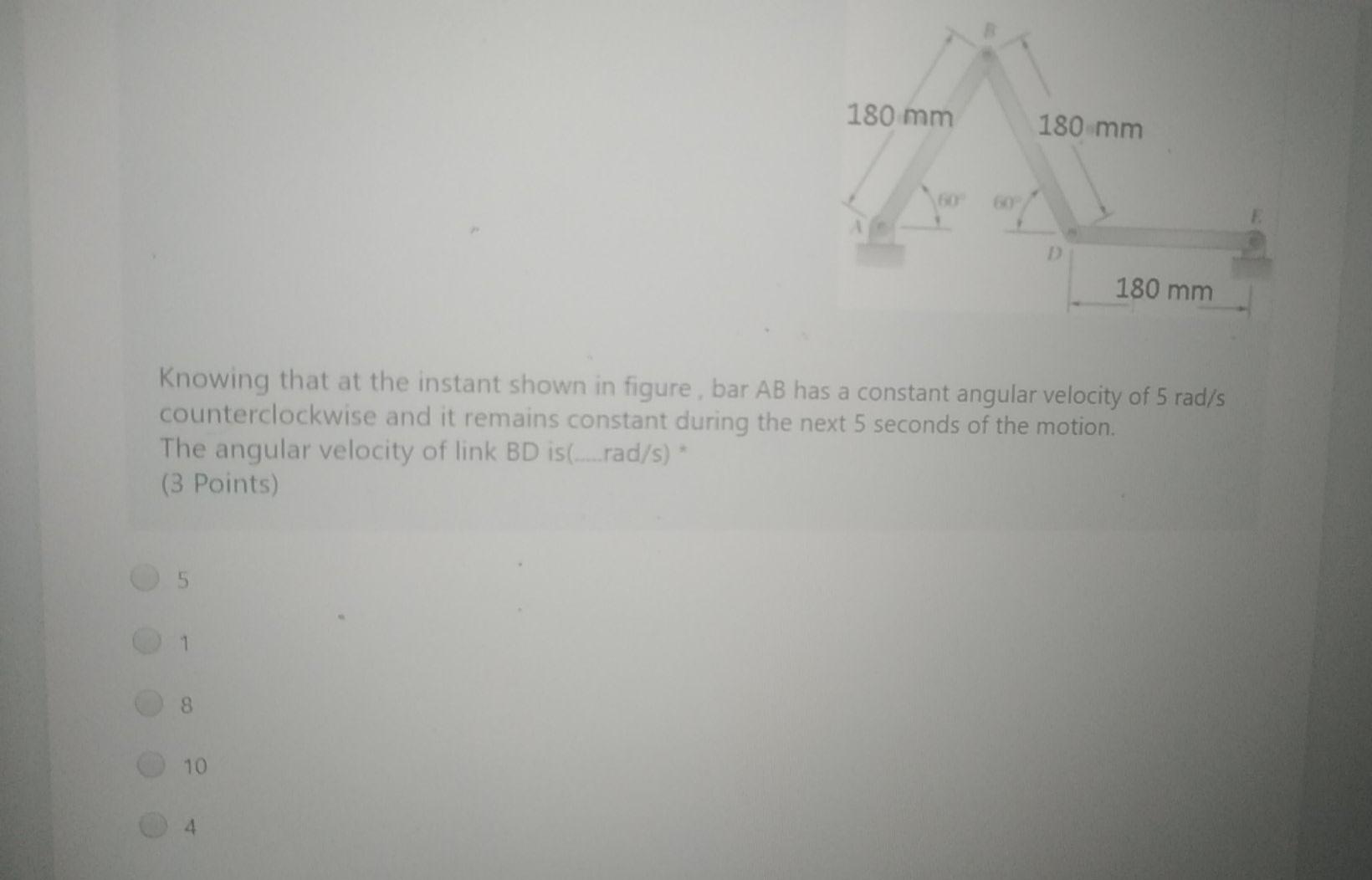 Solved 180 mm 180 mm 180 mm Knowing that at the instant | Chegg.com