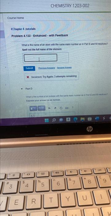 What is the name of an atom with the same mass number | Chegg.com