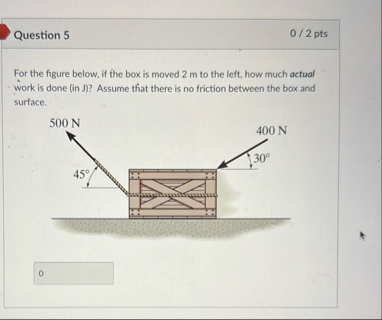 Solved Question 502 ﻿ptsFor the figure below, if the box is | Chegg.com