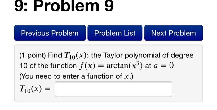Solved 9: Problem 9 Previous Problem Problem List Next | Chegg.com