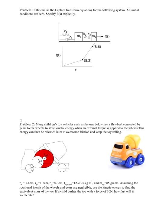 Solved Problem 1: Determine the Laplace transform equations | Chegg.com