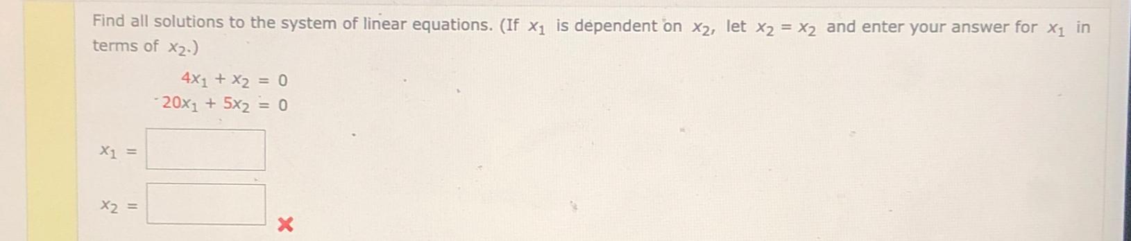Solved Find all solutions to the system of linear equations. | Chegg.com