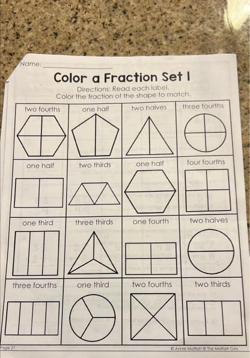 Solved Color a Fraction Set 1 | Chegg.com