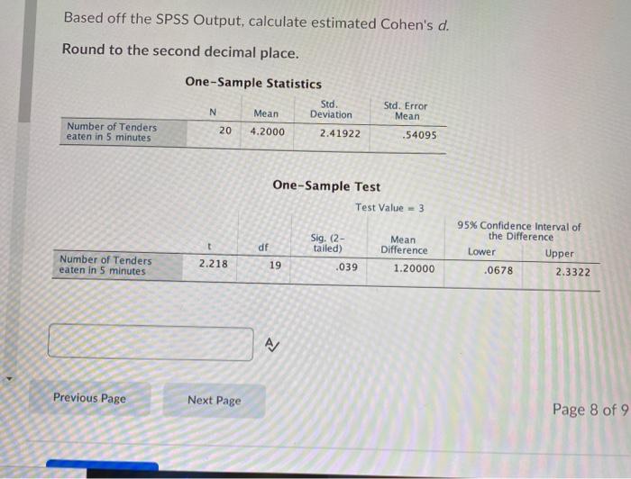 Solved Based off the SPSS Output, calculate estimated | Chegg.com