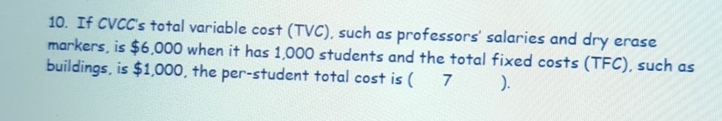 Solved If CVCC's total variable cost (TVC), ﻿such as | Chegg.com