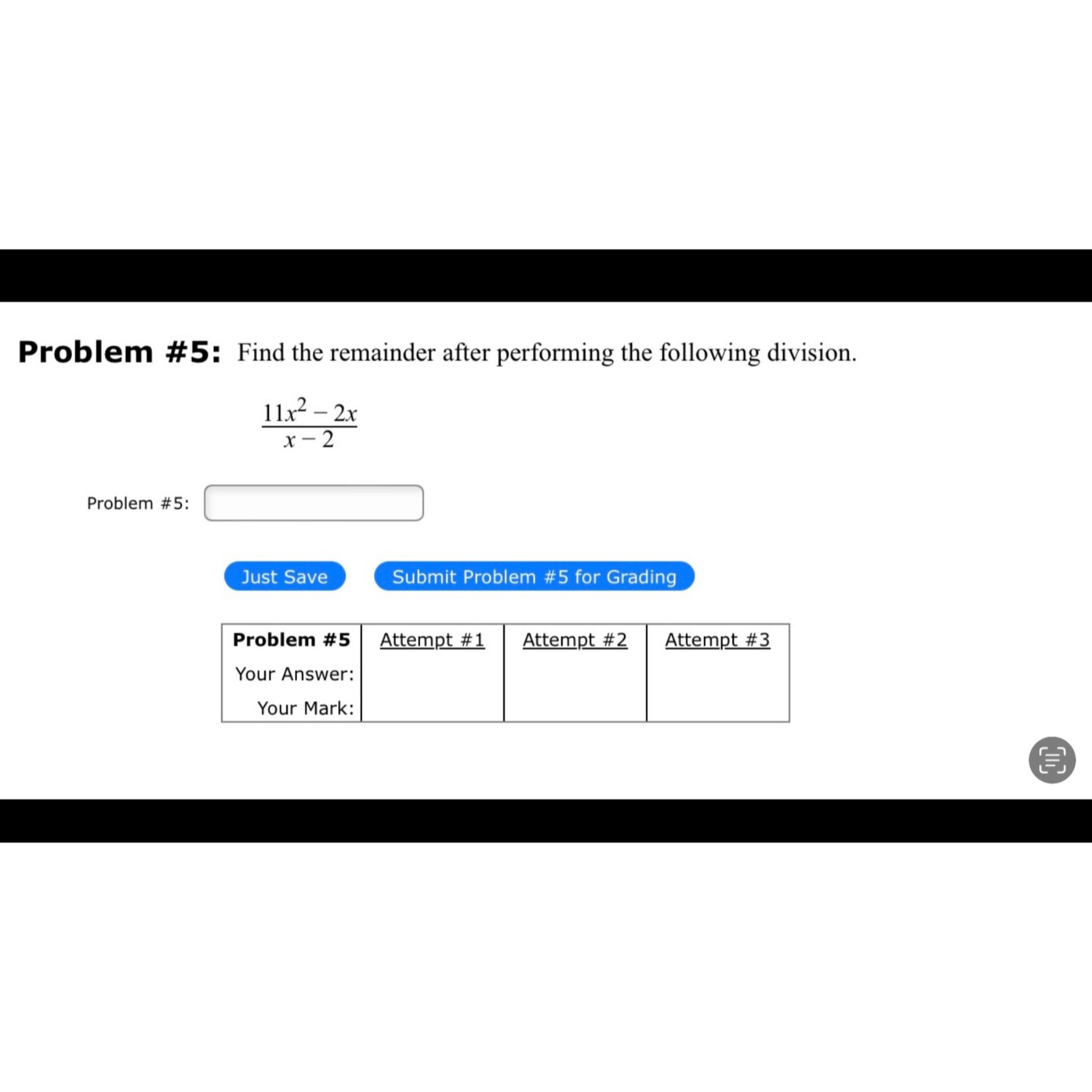 Solved Problem 5 Find The Remainder After Performing The 