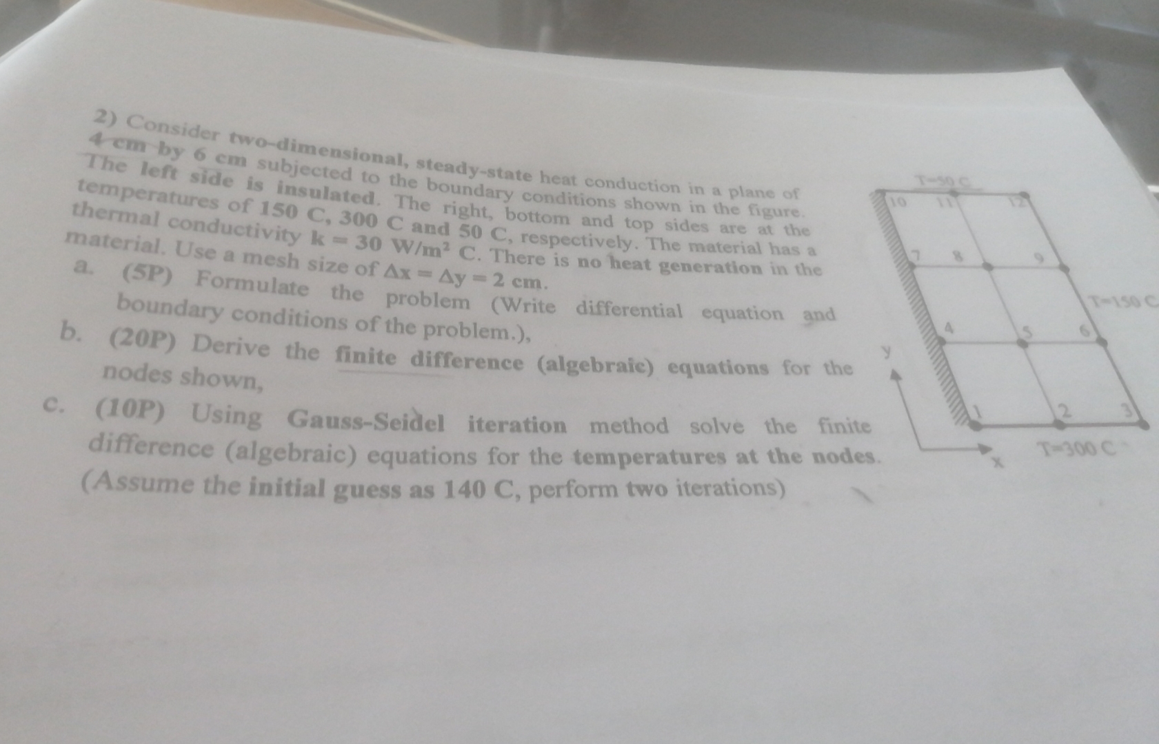 Solved Consider two-dimensional, steady-state heat | Chegg.com