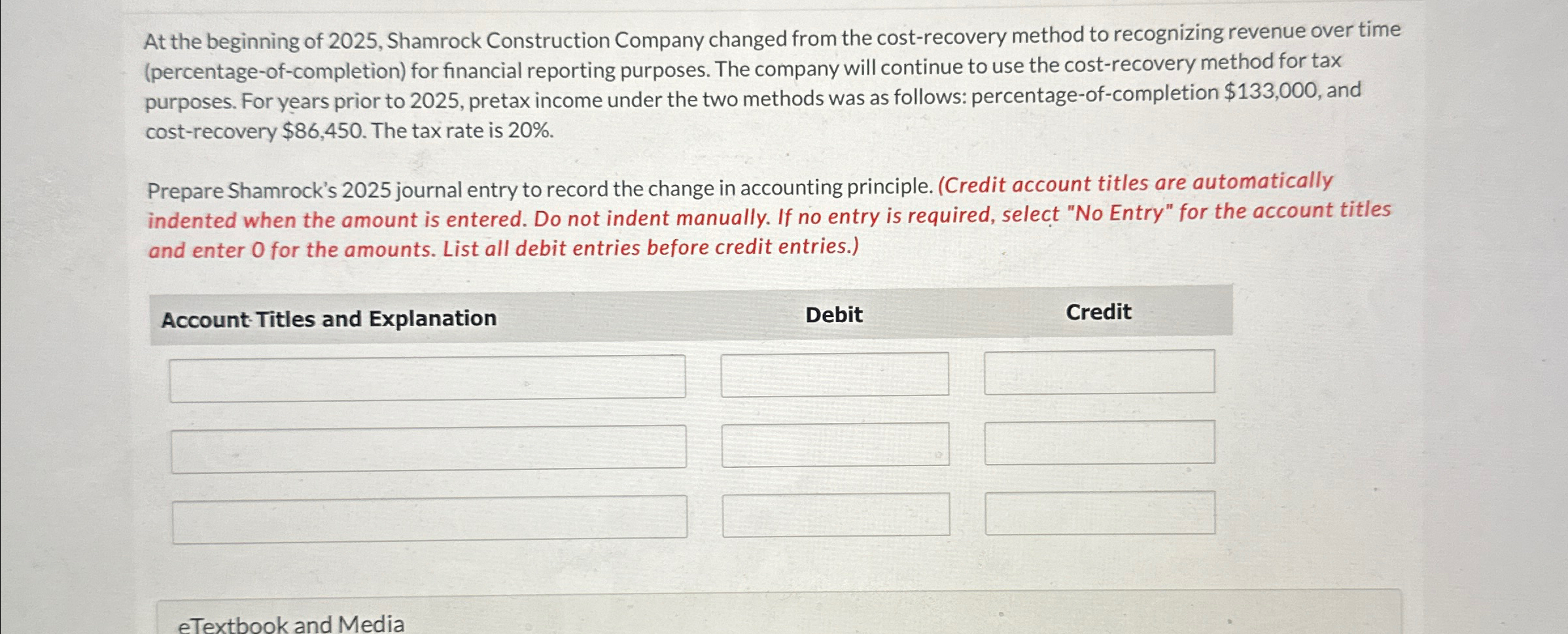 Solved At the beginning of 2025 , ﻿Shamrock Construction | Chegg.com