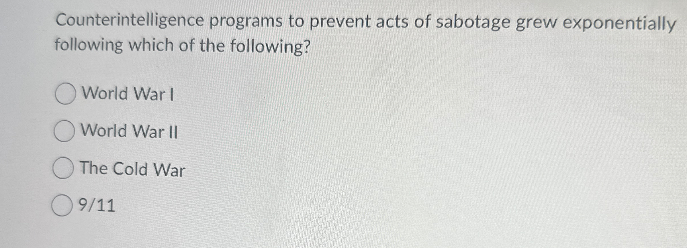 Solved Counterintelligence programs to prevent acts of | Chegg.com