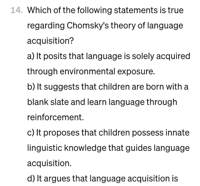 Solved Which of the following statements is true regarding | Chegg.com