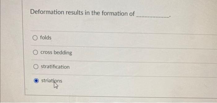 Solved Deformation results in the formation of folds cross | Chegg.com