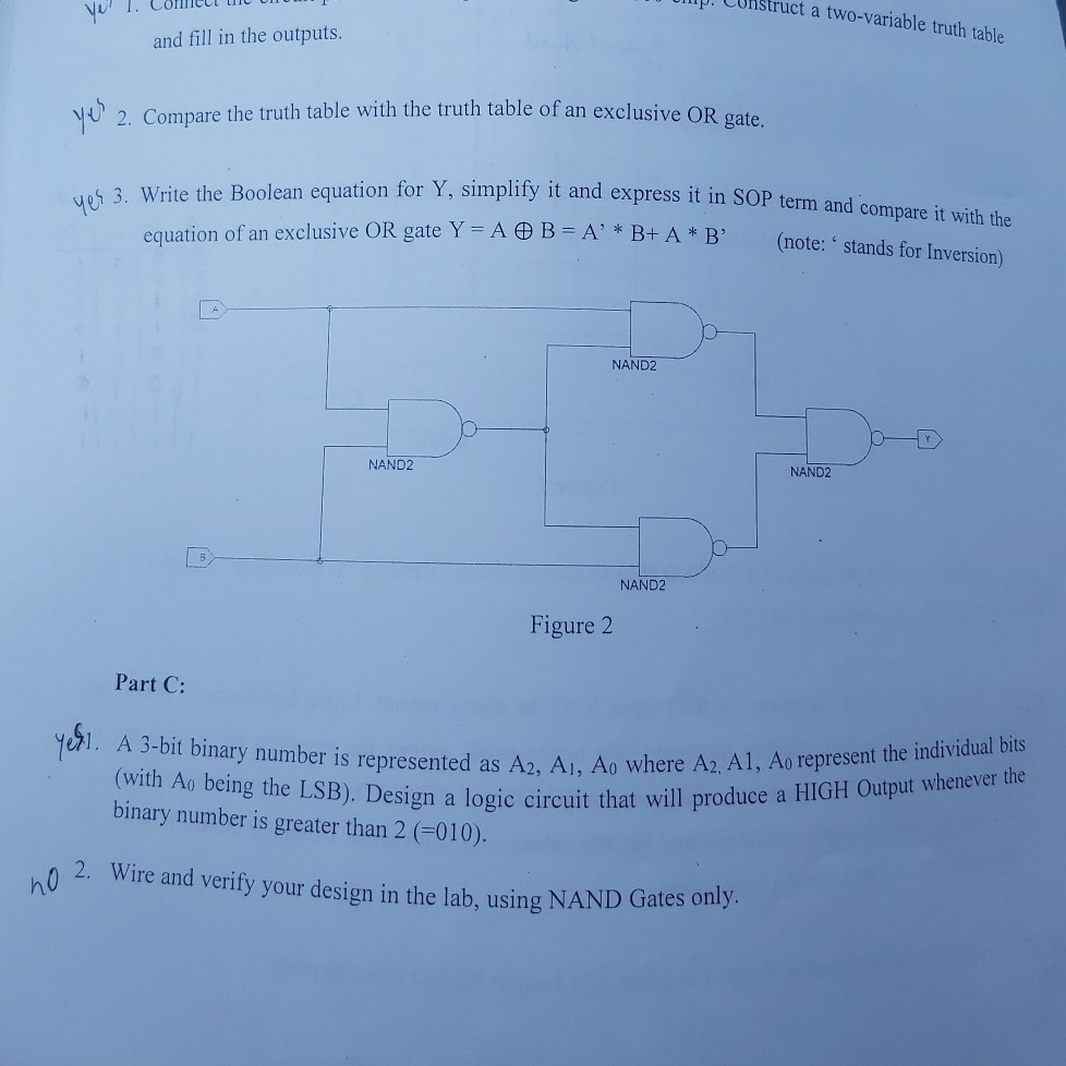 Solved yer ruct a two-variable truth table Yes 3. Write the | Chegg.com