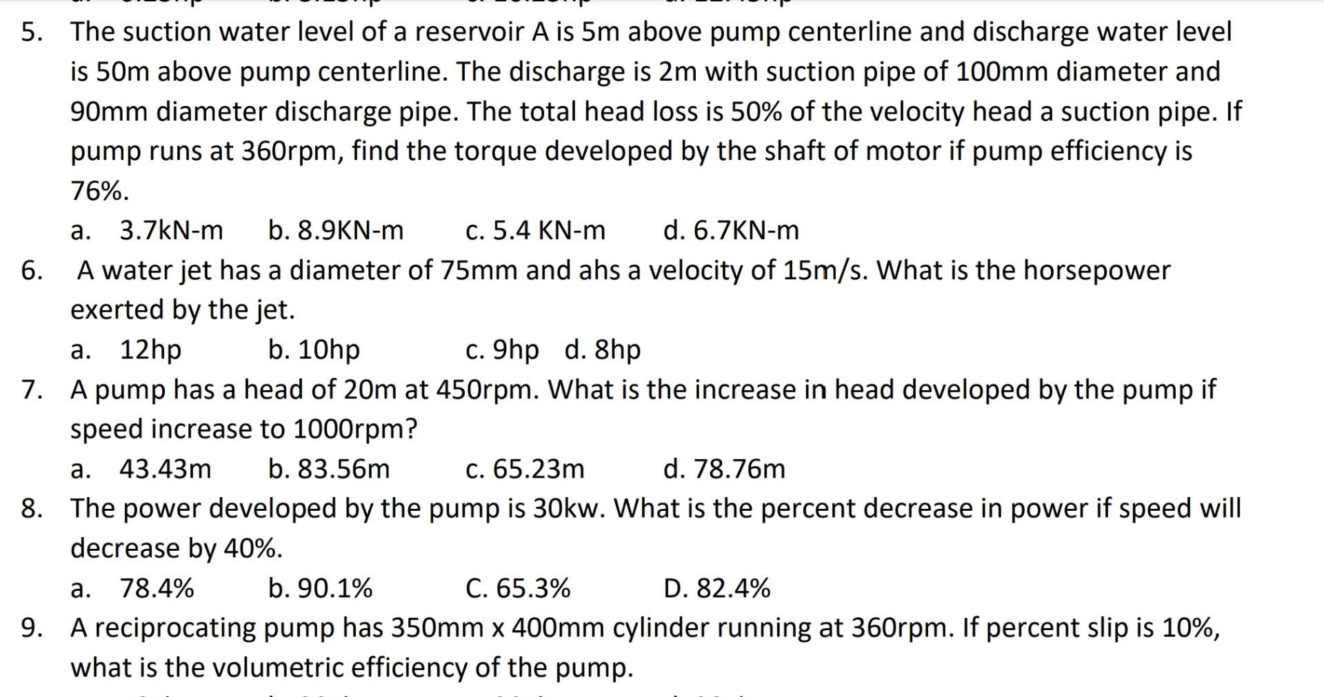 Solved 1. A pump delivers 1000 gallons per minute of water | Chegg.com