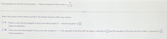Solved Find equations of al lines having tope -1 thot are | Chegg.com