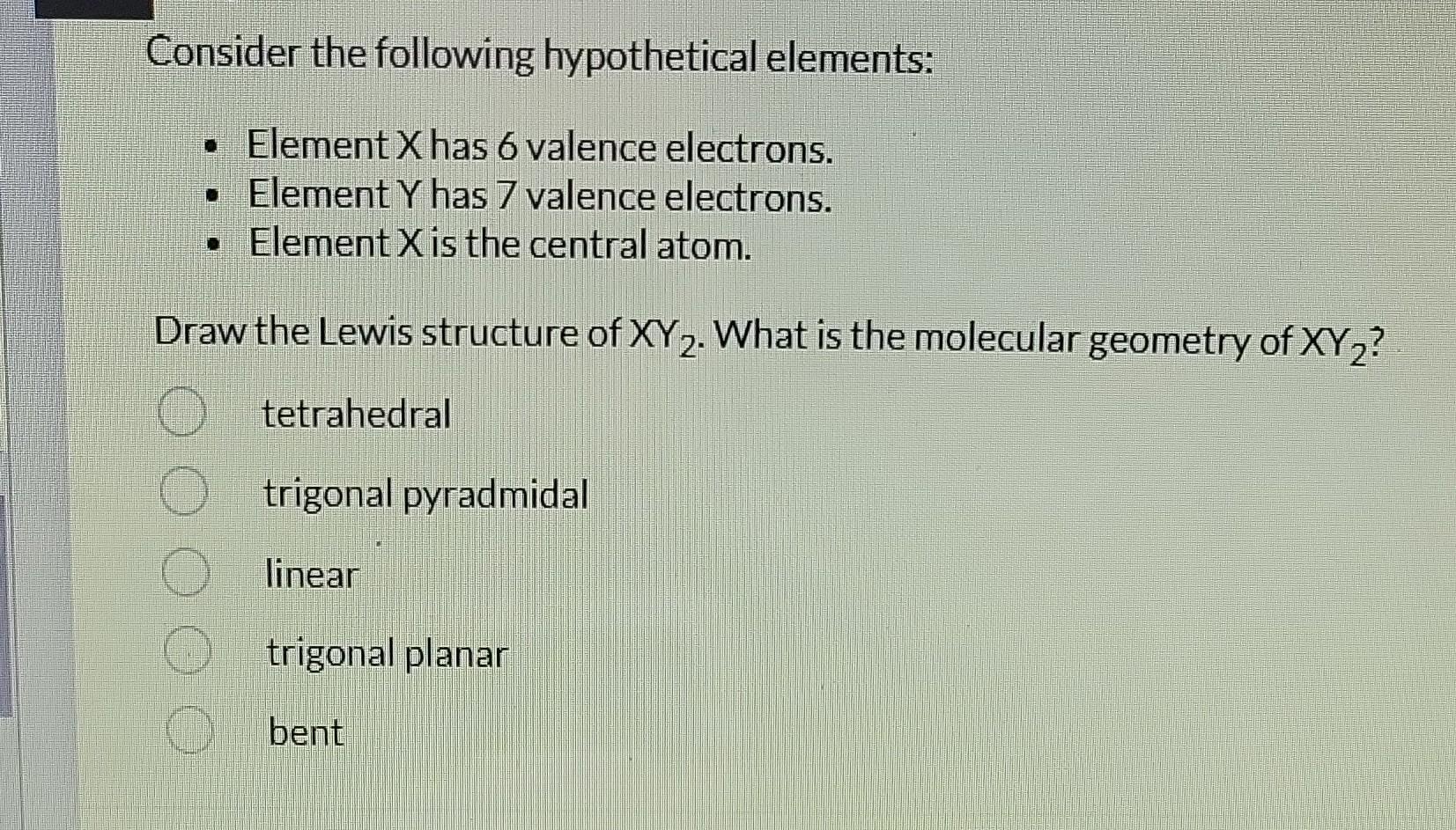 Solved Consider the following hypothetical elements: - | Chegg.com