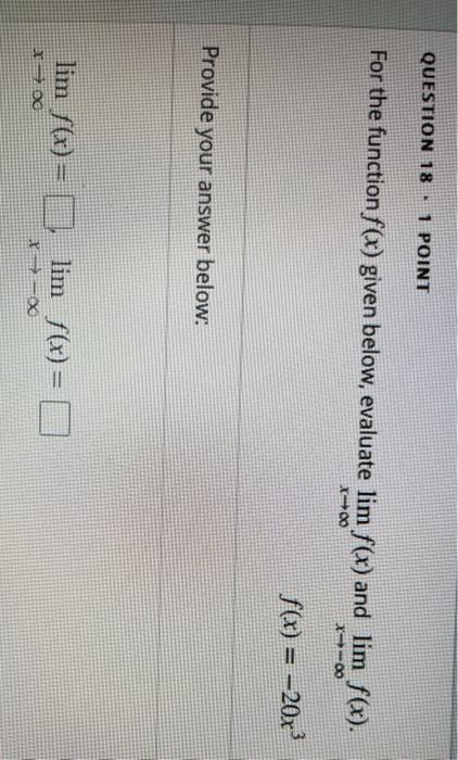 Solved QUESTION 18 1 POINT For the function f(x) given | Chegg.com