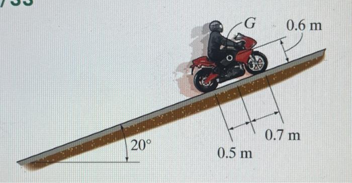Solved *17-32. The motorcycle and rider have a total mass of | Chegg.com