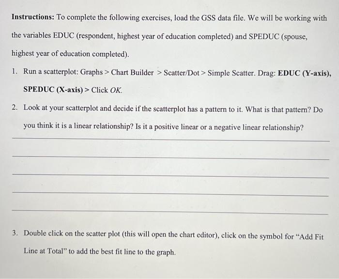 Solved Instructions: To complete the following exercises, | Chegg.com