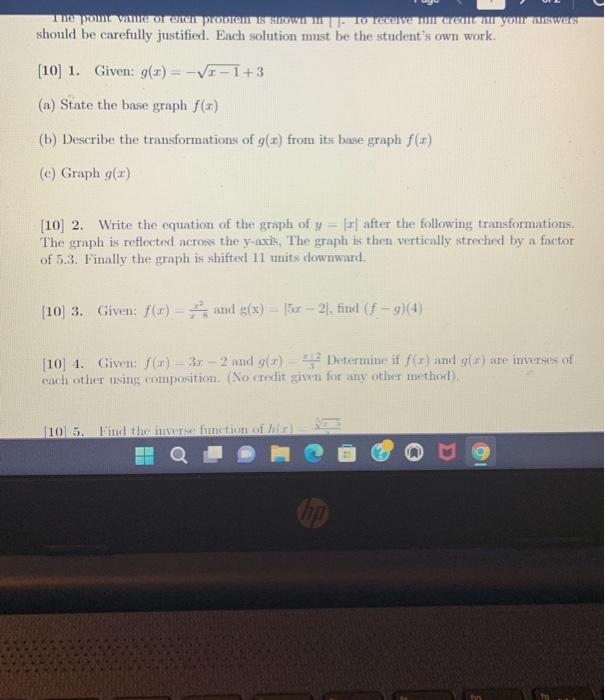 Solved should be carefully justified. Each solution must be | Chegg.com