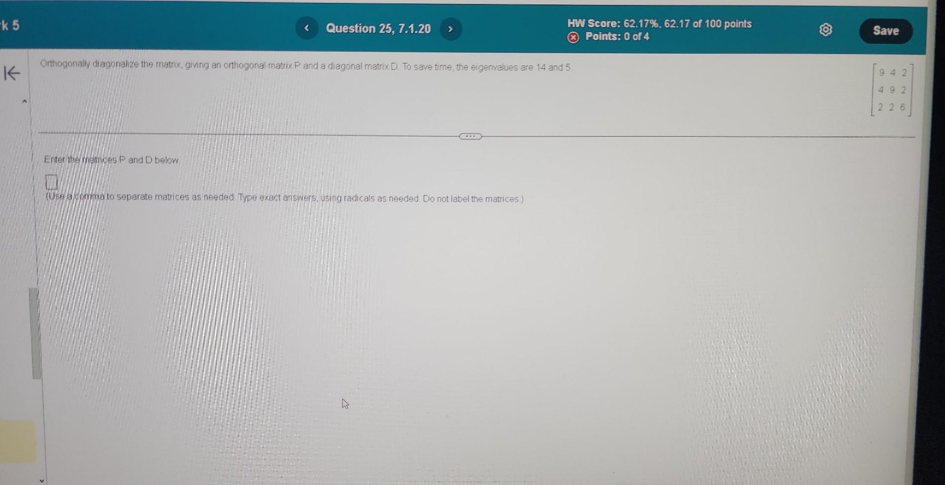 Solved Orthogonally diagonalize the matrix, giving an | Chegg.com