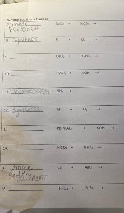 Solved predict the products, balance each equation and | Chegg.com