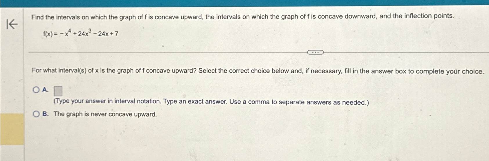 Solved Find the intervals on which the graph of f ﻿is | Chegg.com