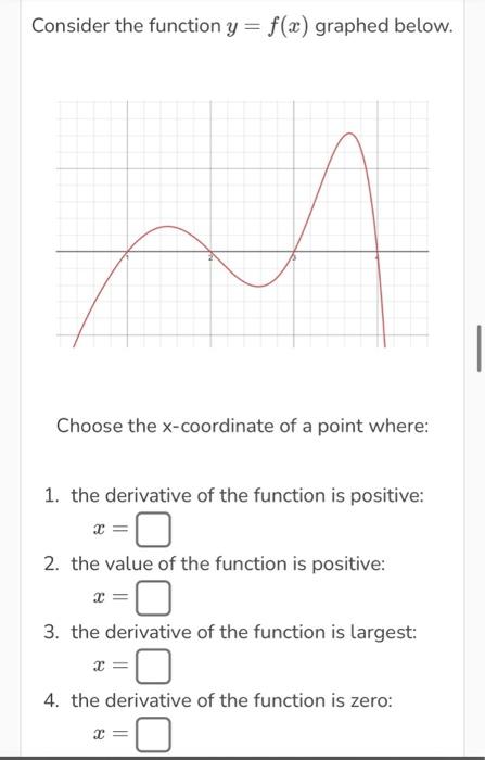 Solved Consider the function y=f(x) graphed below. Choose | Chegg.com
