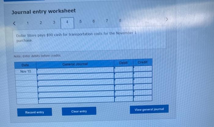 Solved Exercise 4-12 (Static) Recording purchases, sales, | Chegg.com