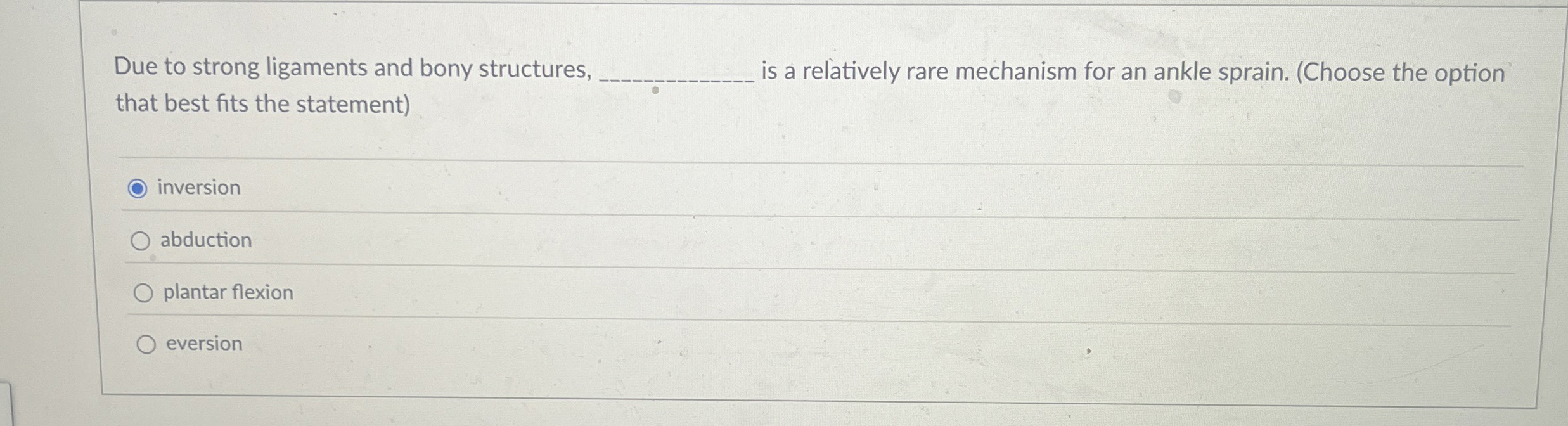 Solved Due to strong ligaments and bony structures, q, ﻿is a | Chegg.com